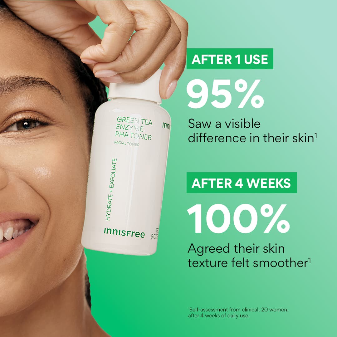 Green Tea Enzyme PHA Toner | Gentle Hydrating Exfoliant | innisfree