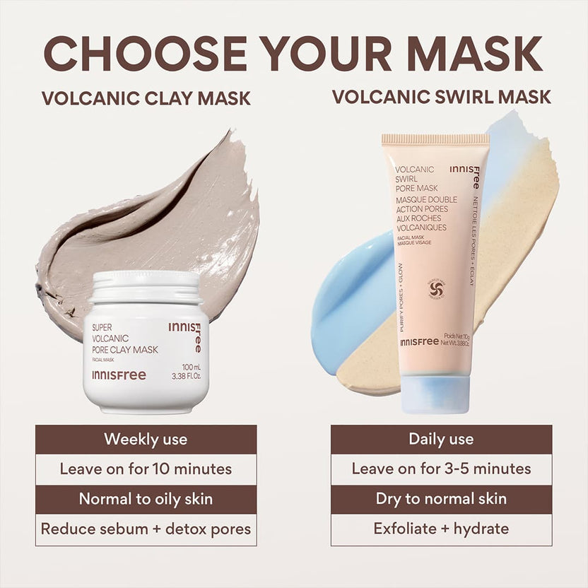 Volcanic Swirl Pore Mask | Clay Mask for Pores & Hydration | innisfree