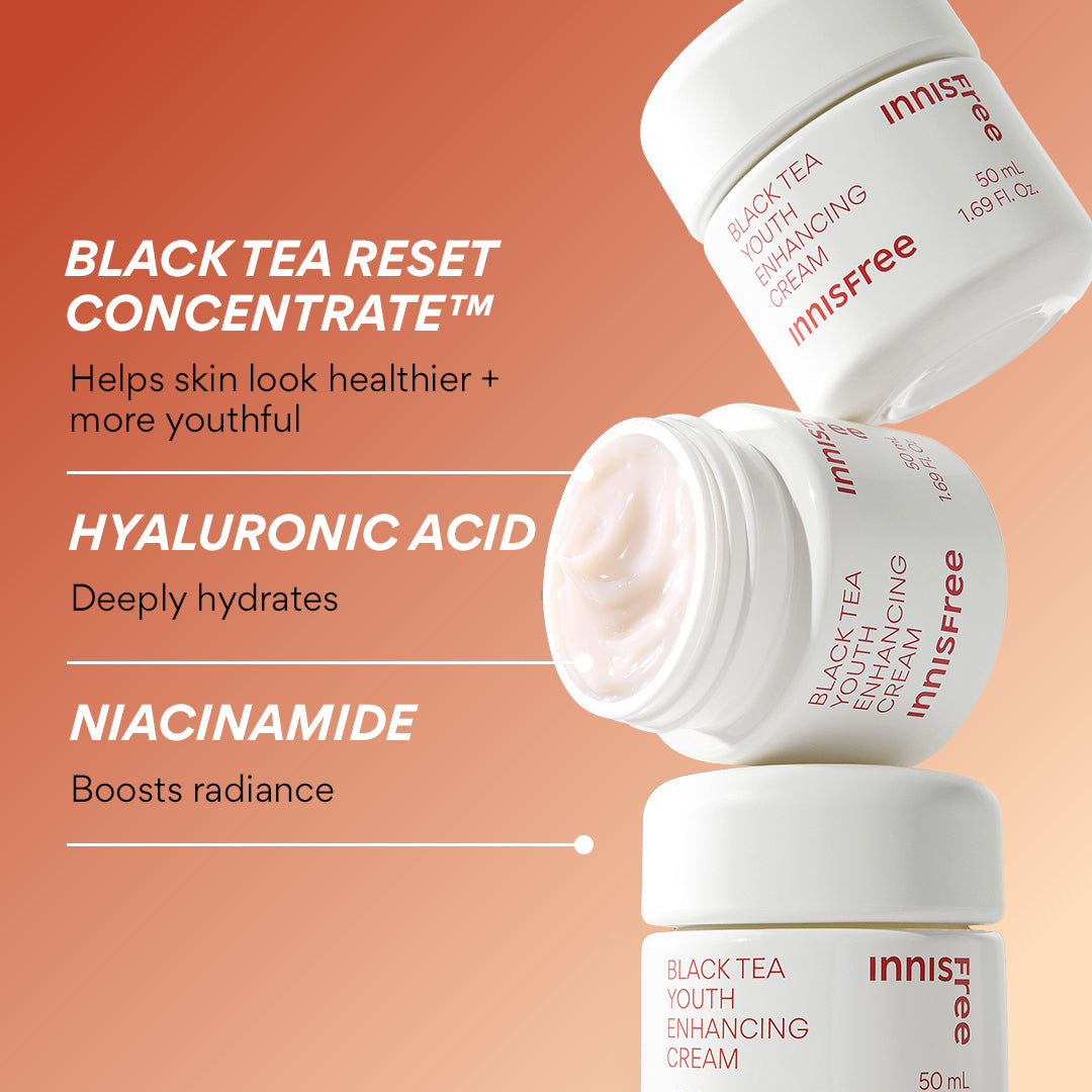 Black Tea Youth Enhancing Cream with Hyaluronic Acid | innisfree
