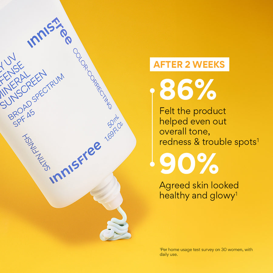 Daily UV Defense Mineral Sunscreen SPF 45 with Color Correction | innisfree