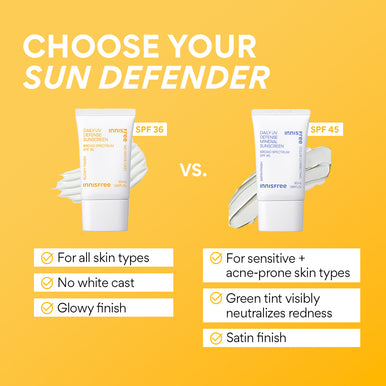 Daily UV Defense Mineral Sunscreen SPF 45 with Color Correction | innisfree